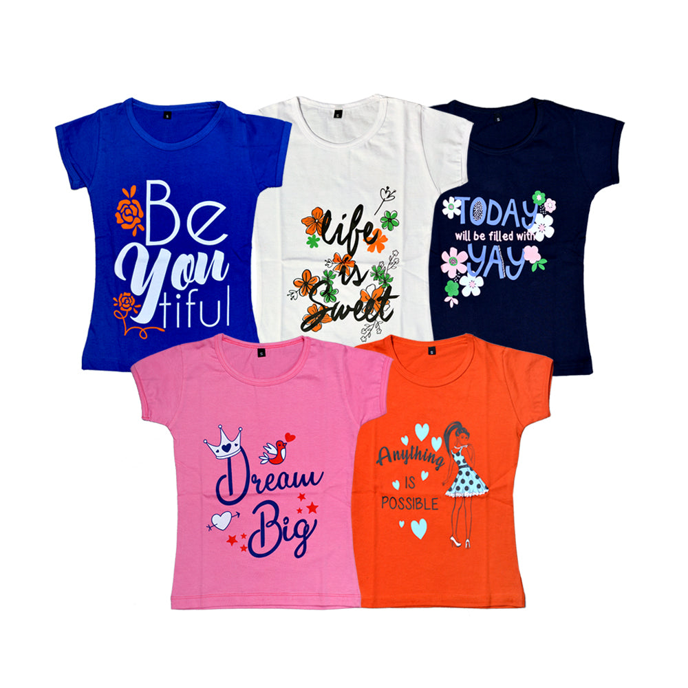 FAZZA Girls Tshirts(Pack of 5) – Fazza India